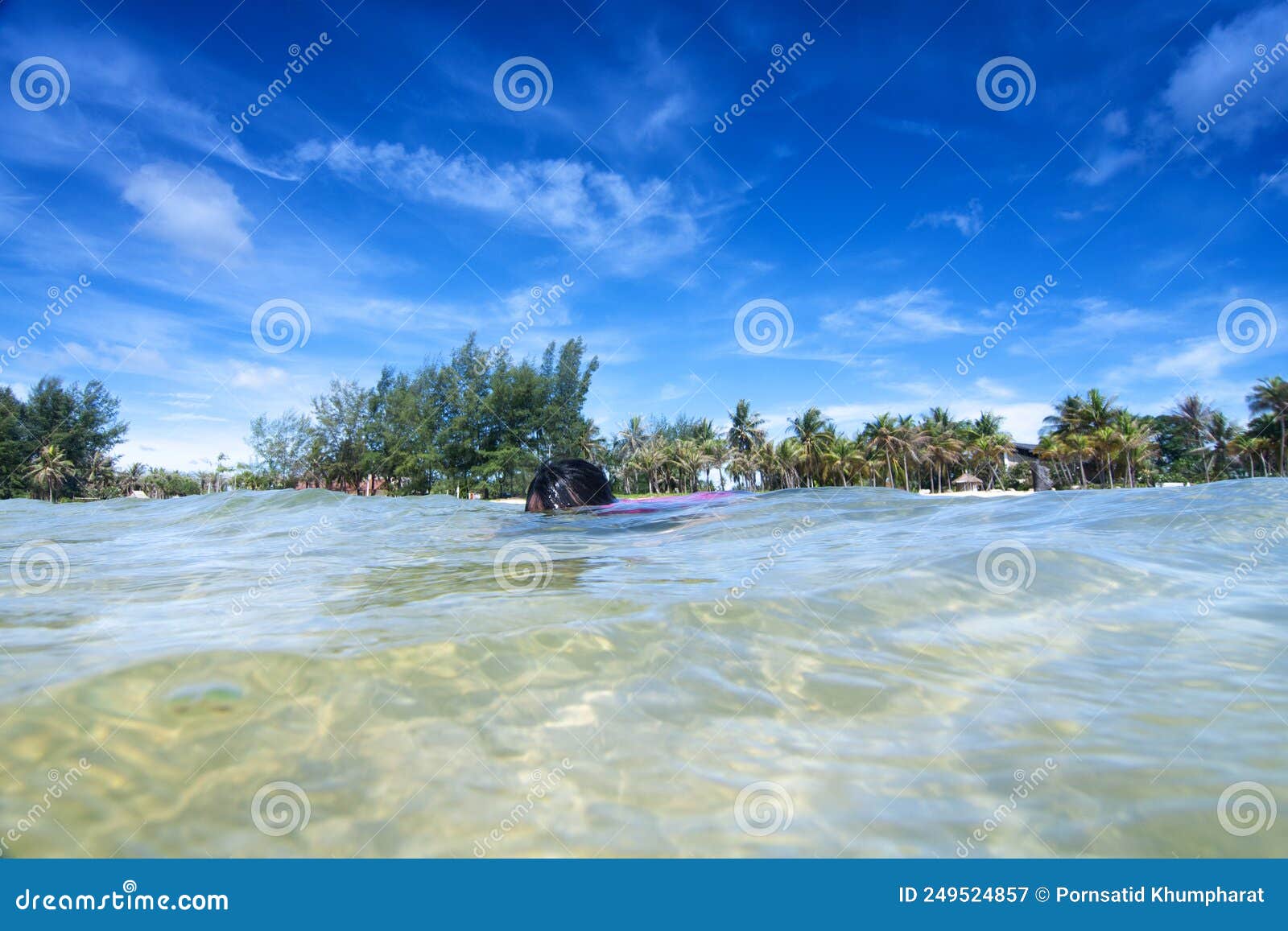 View - Half of the Sky Half Sea,tropical Underwater Shot with Blue Sky ...