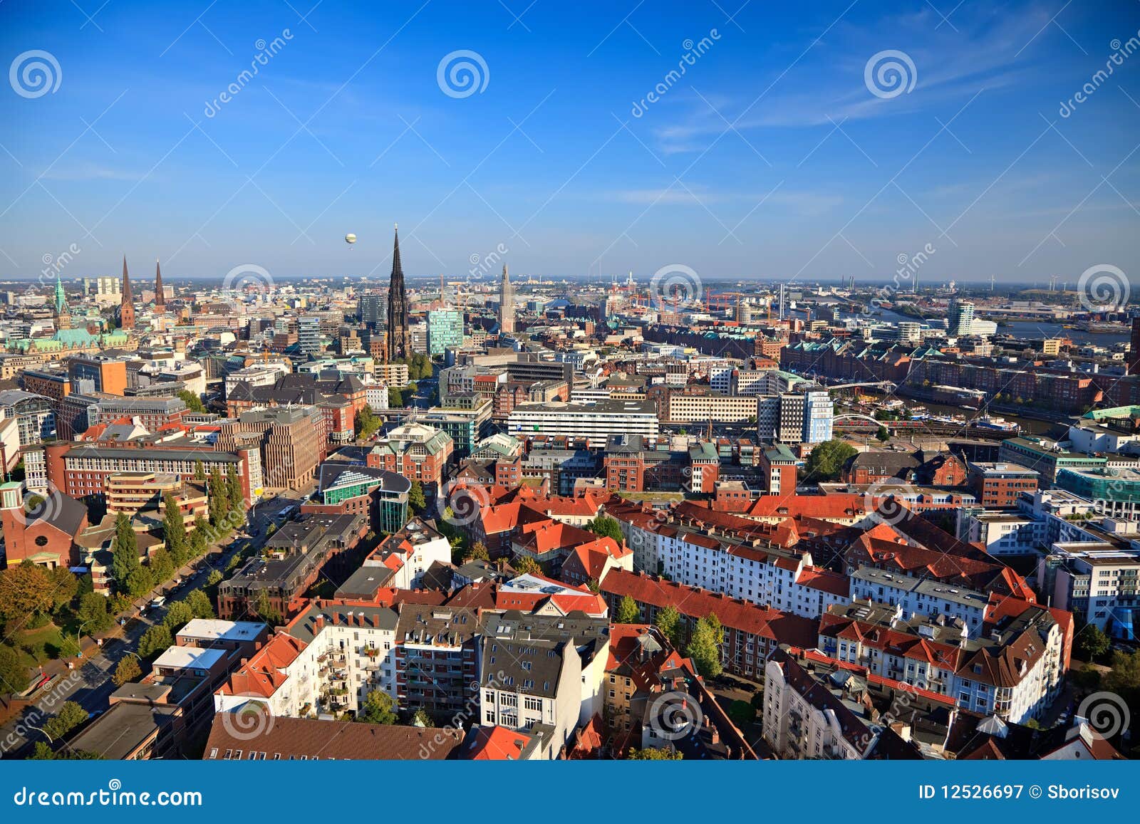 View on Hamburg stock image. Image of building, harbour - 12526697