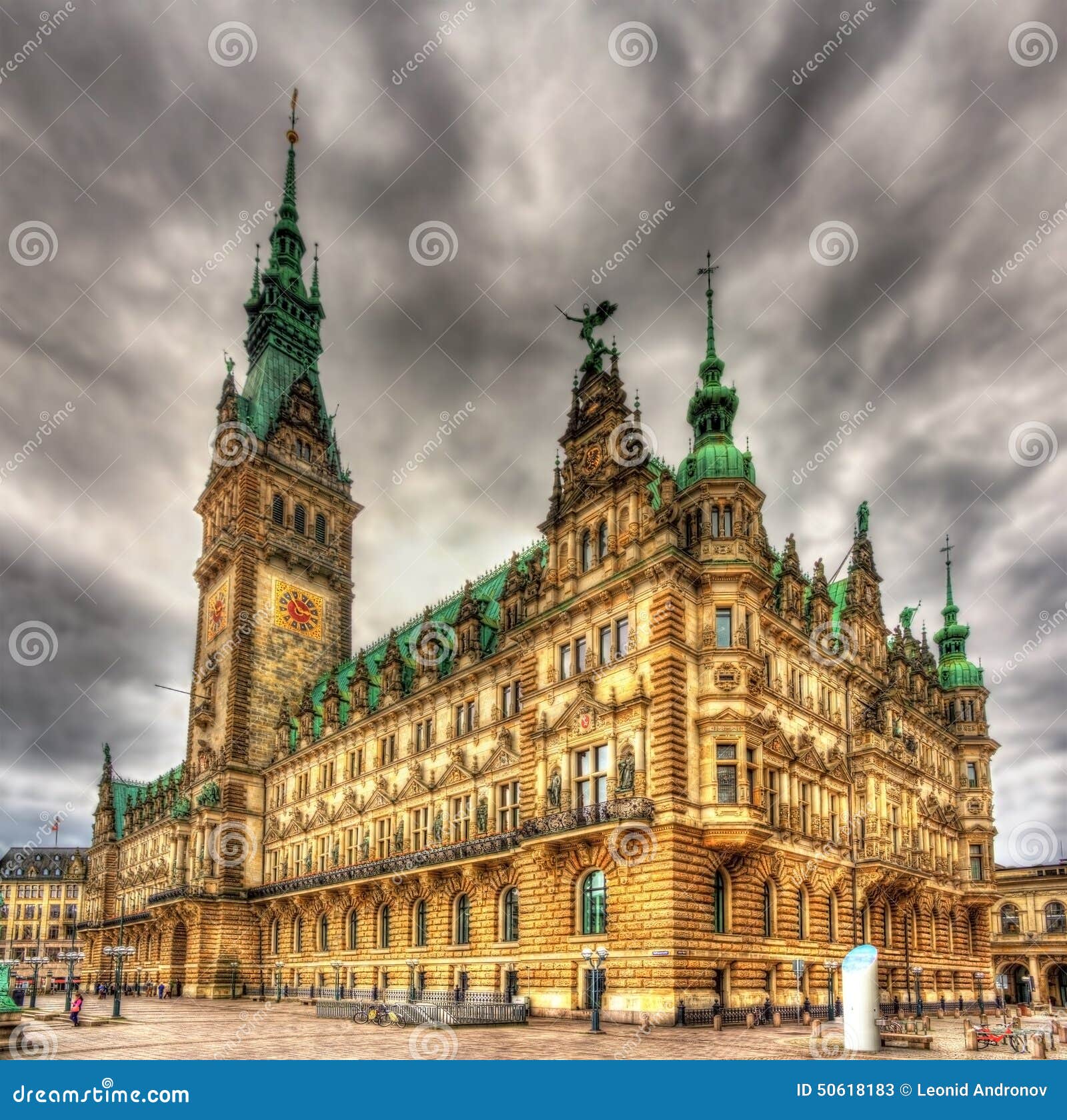 View of Hamburg City Hall stock image. Image of historic - 50618183