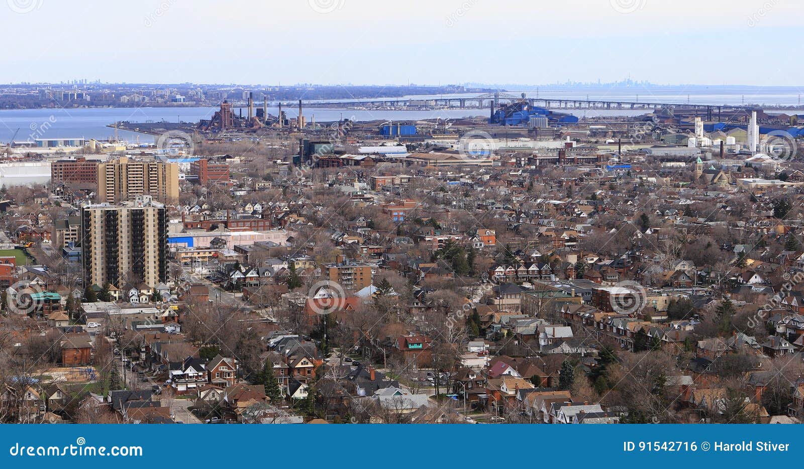View of Hamilton and Burlington from the Niagara Escarpment Stock Photo ...