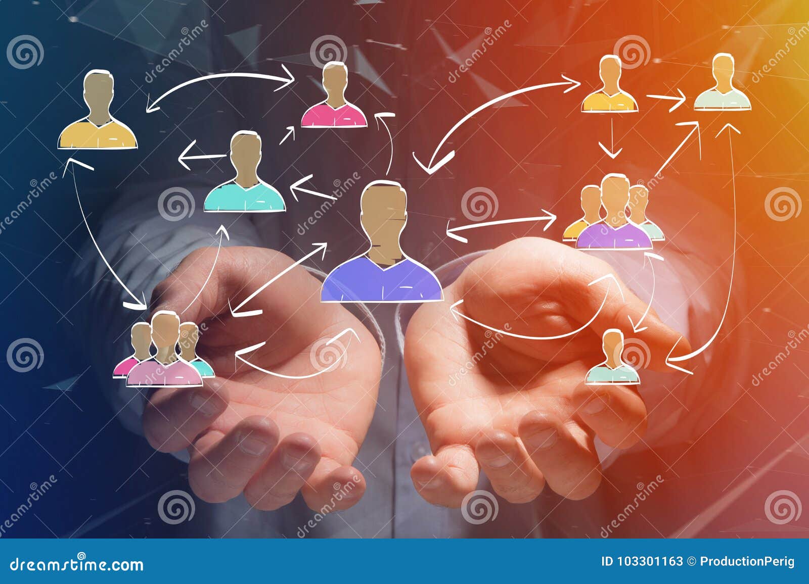 Hand Drawn Network Interaction with Different Group of People on Stock ...