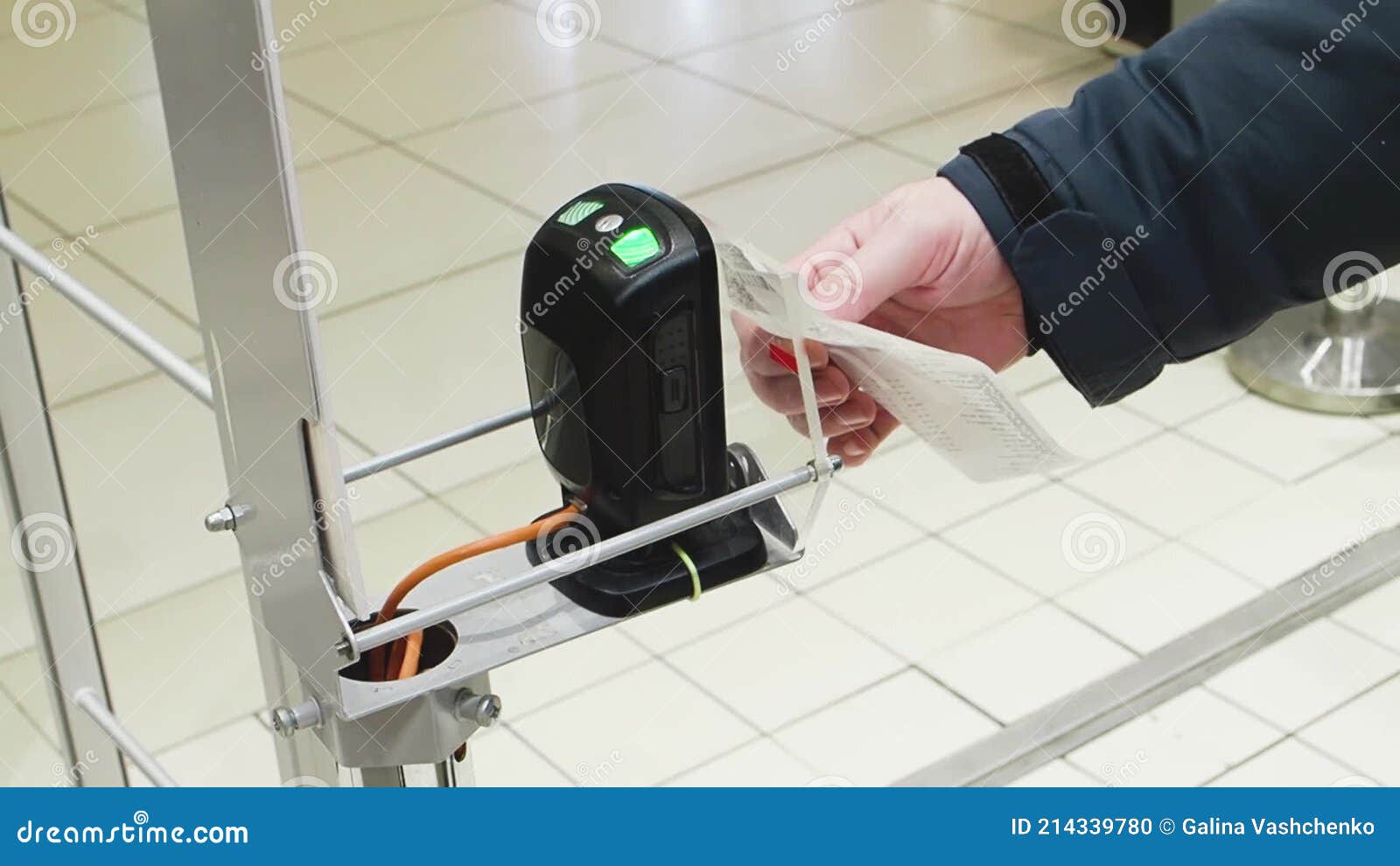 View of the Hand of Person Scanning the Purchase Barcode on Paper ...