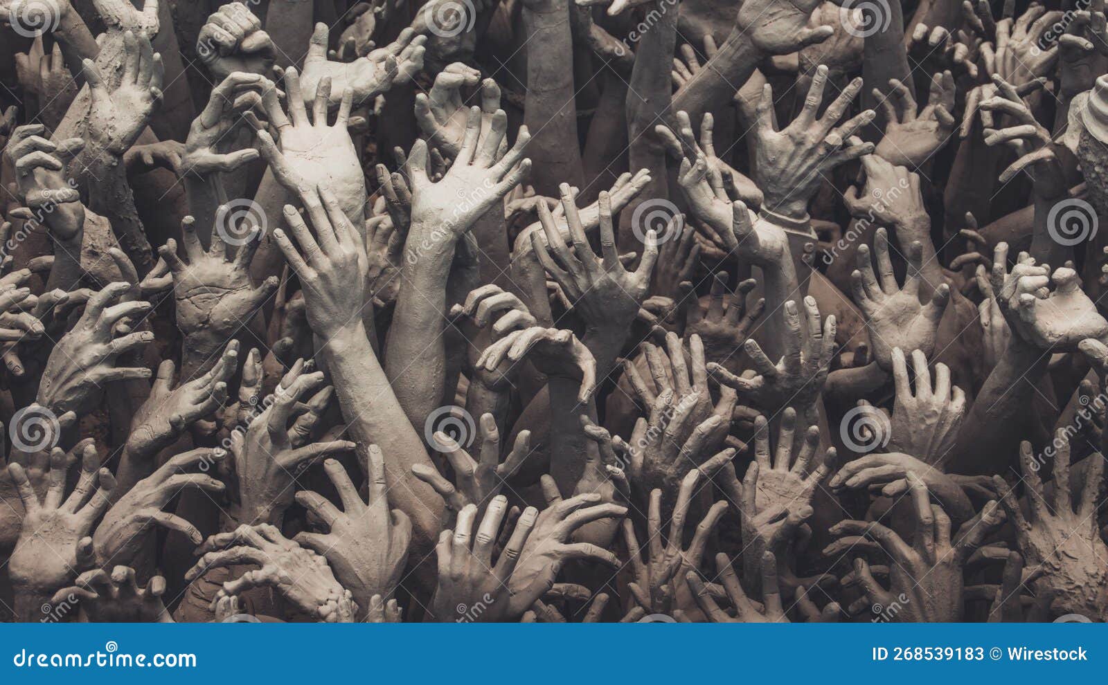 View of the Hands Statue in the White Temple in Thailand Editorial ...