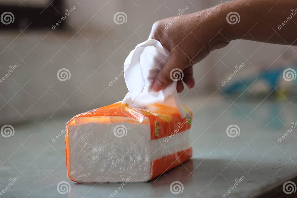 View of Hands while Taking Tissue Stock Photo - Image of background ...