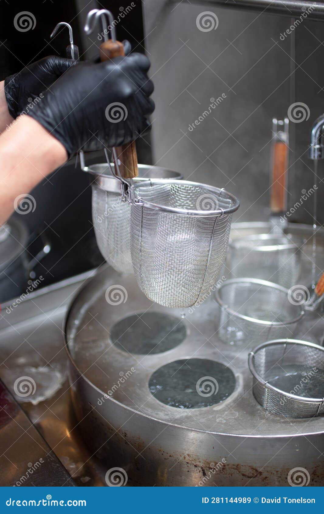 Hands hold ramen strainers stock image. Image of appliance - 281144989