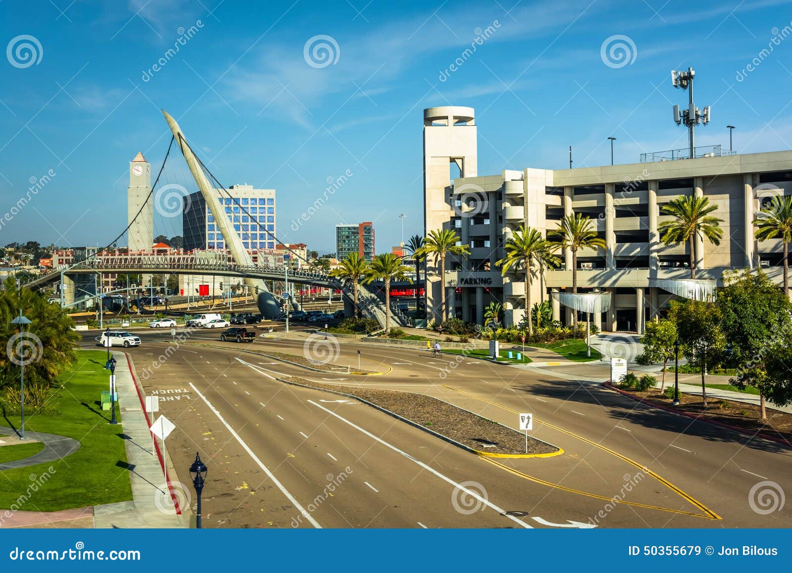 View of Harbor Drive stock image. Image of buildings - 50355679