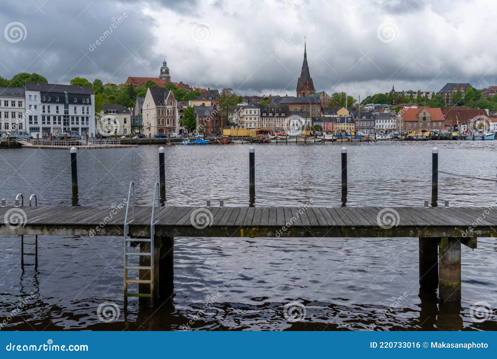 View of the Harbor Front of the Old Town in the City of Flensburg ...