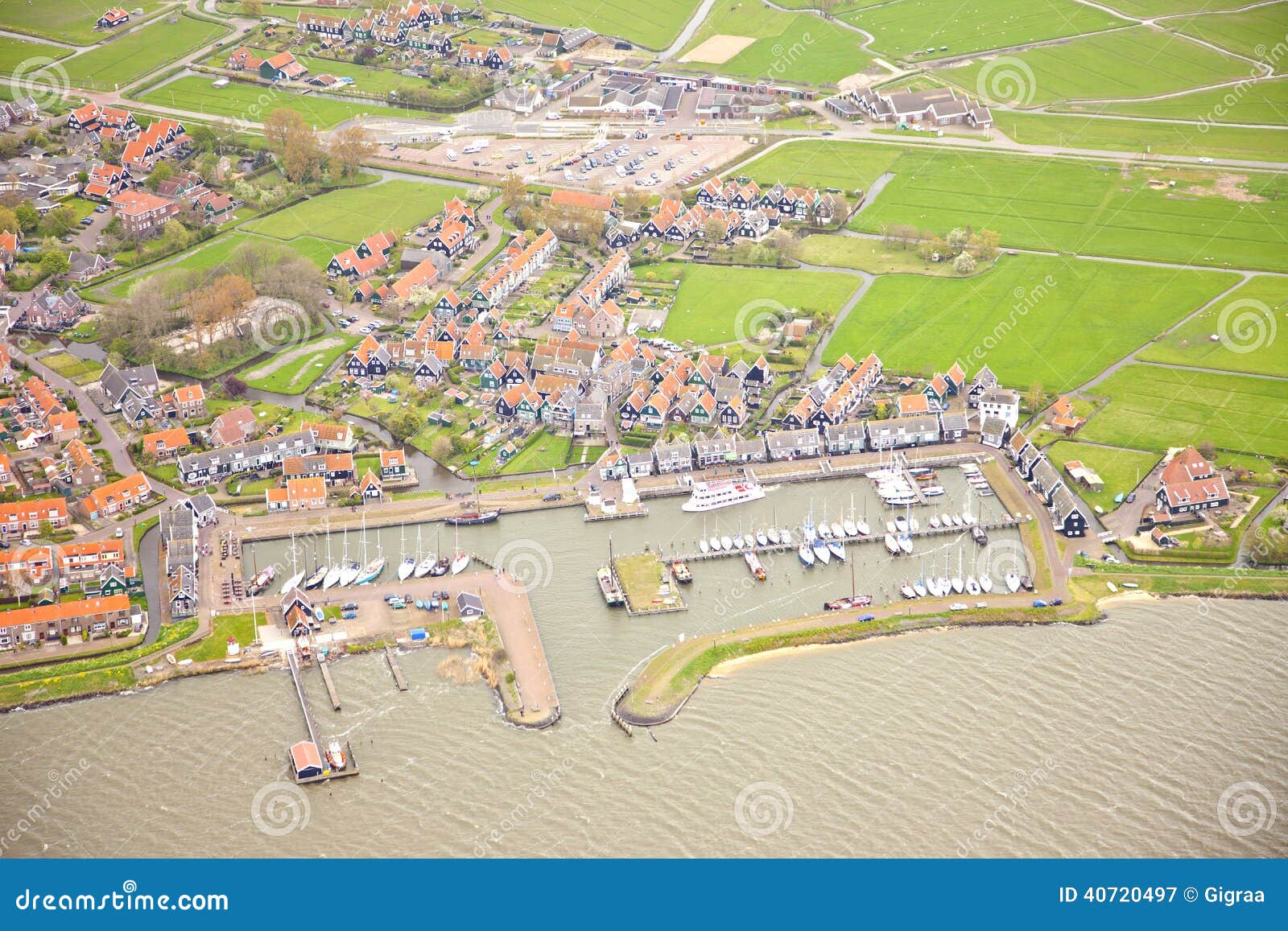 View at Harbor of Historic Island of Marken Stock Image - Image of ...