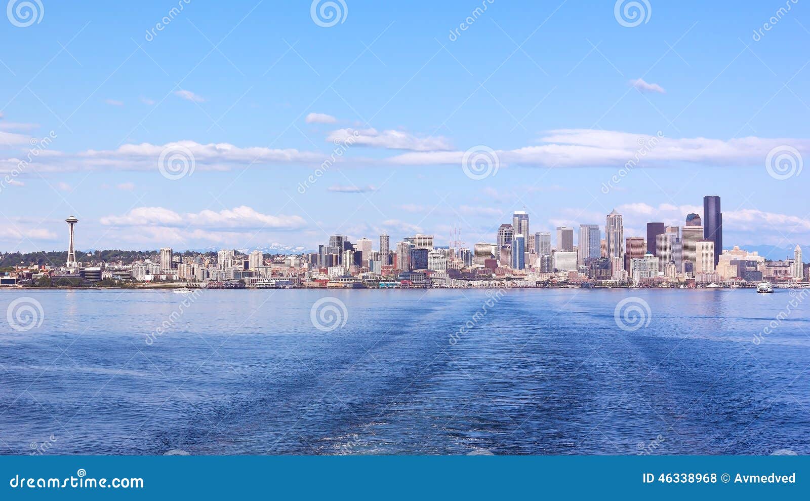 View from the Harbor on Seattle City Skyline. Stock Photo - Image of ...