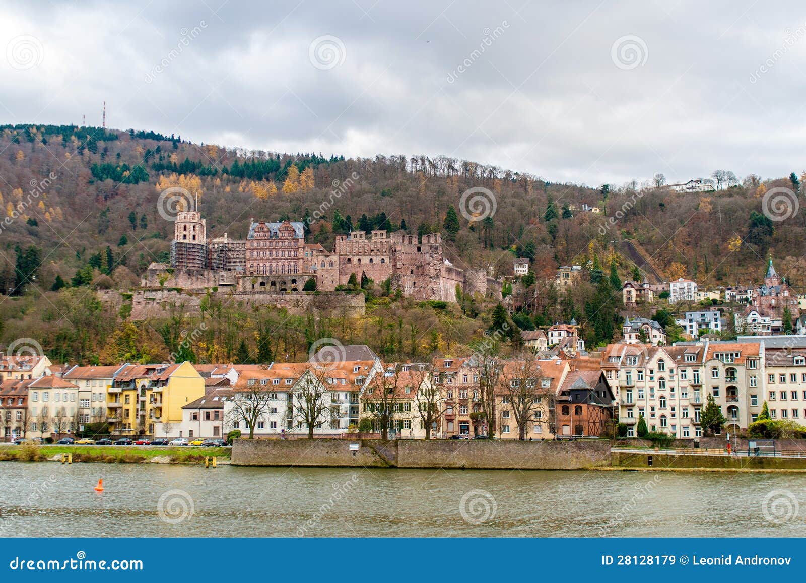 View of Heidelberg with the Castle Stock Image - Image of history ...