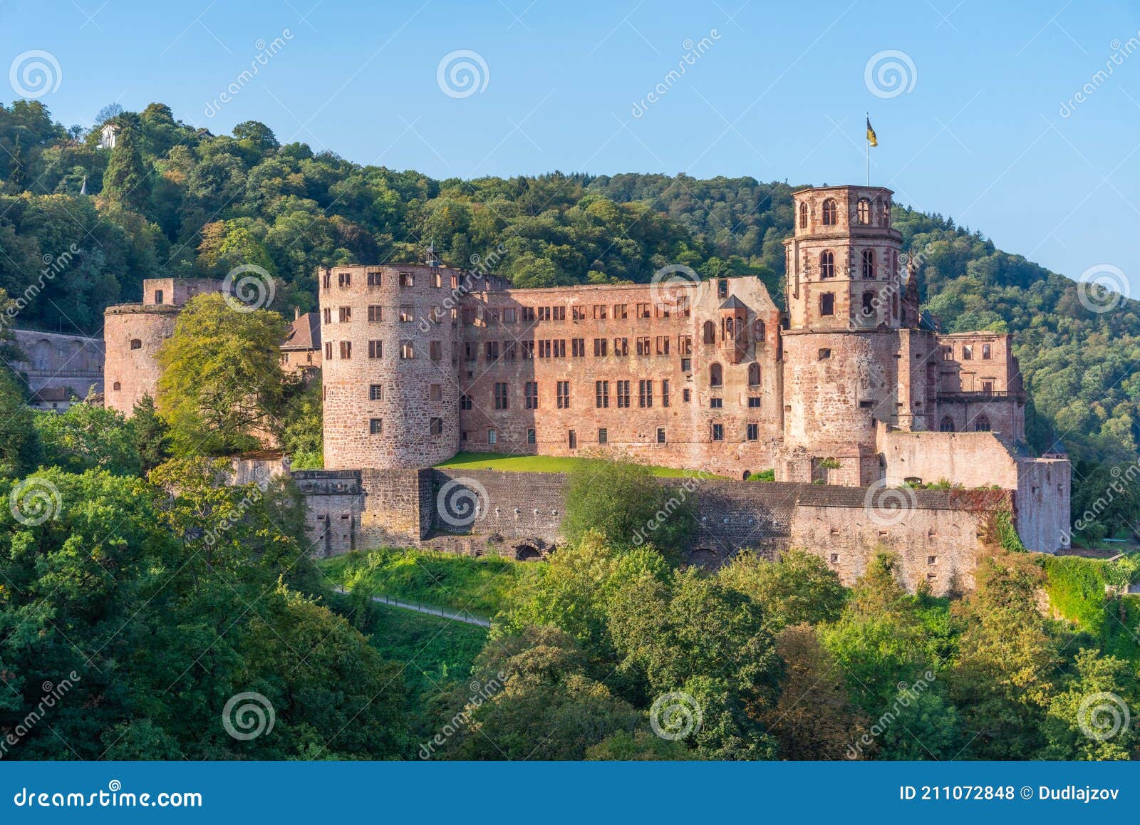 View of the Heidelberg Castle in Germany Stock Photo - Image of wall ...