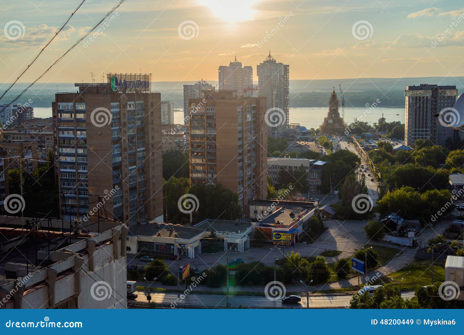 The View from the Height of the Beauty of the City Samara. Editorial ...