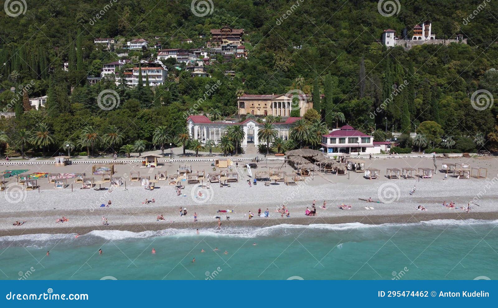 View from a Height of the Colonnade Symbol of the City of Gagra. Stock ...