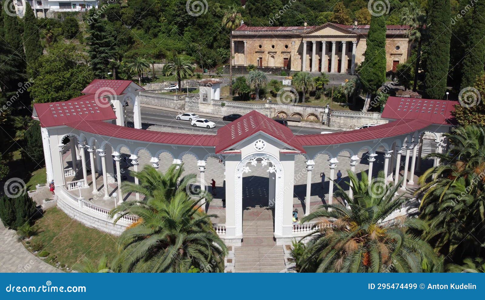View from a Height of the Colonnade Symbol of the City of Gagra. Stock ...