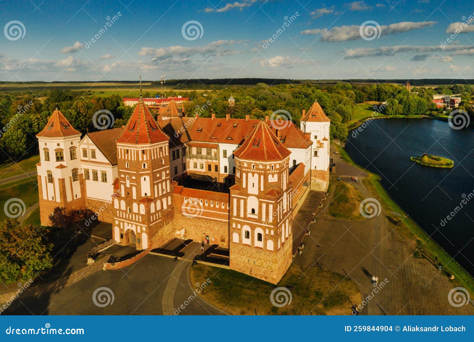 View from the Height of the Medieval MIR Castle in Sunny Summer Weather ...