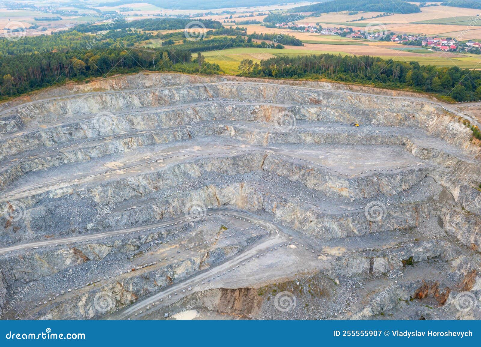 View from a Height of an Open Stone Quarry, Building Stone Mining ...