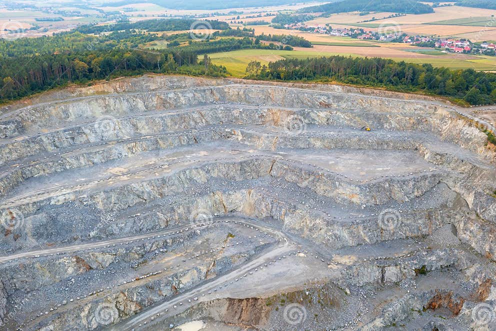 View from a Height of an Open Stone Quarry, Building Stone Mining ...
