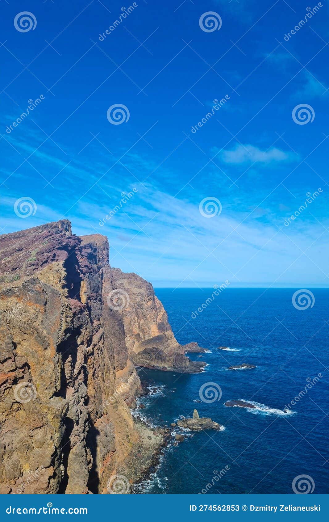 View from a Height on the Slope of the Island in the Ocean. Stock Image ...