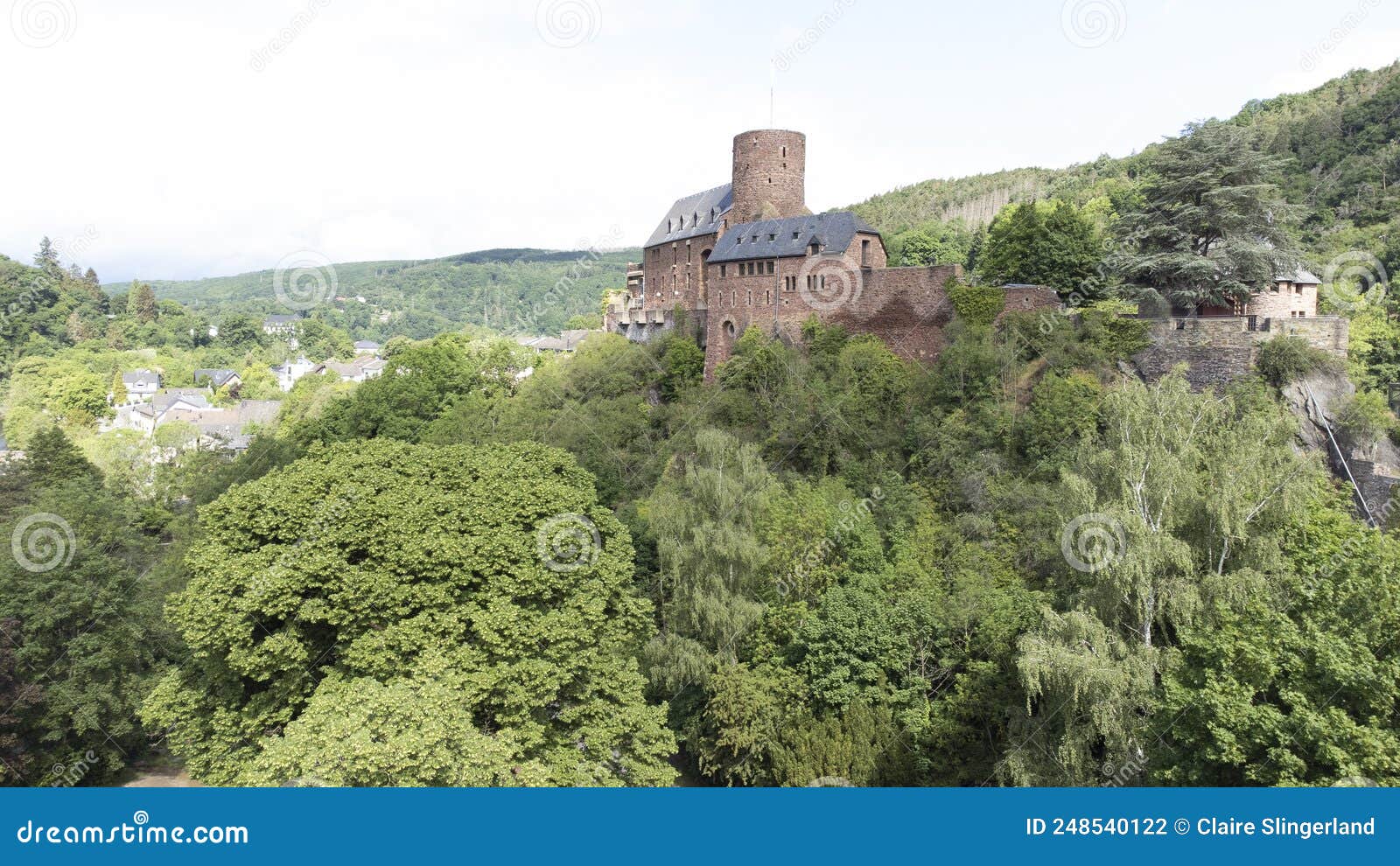 View on the Heimbach Castle Stock Photo - Image of tower, aerial: 248540122