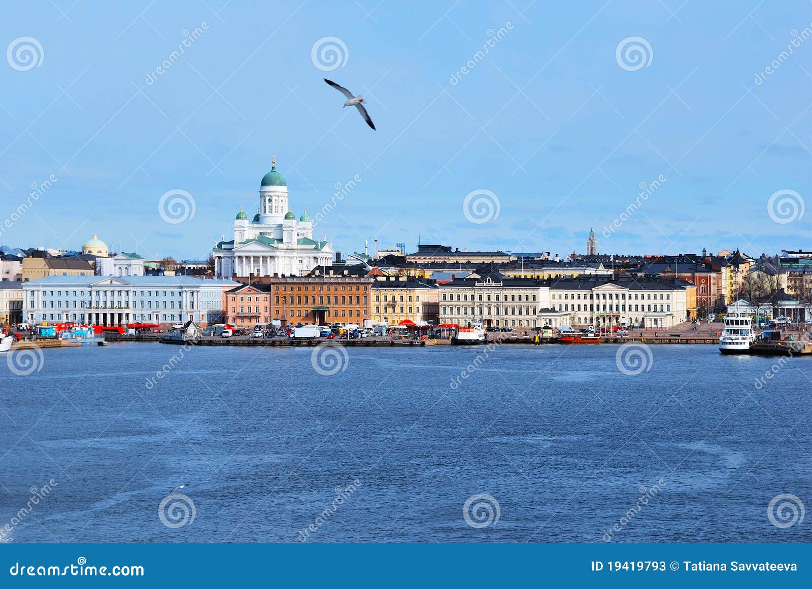 View of Helsinki from the Sea Stock Image - Image of harbor, finland ...
