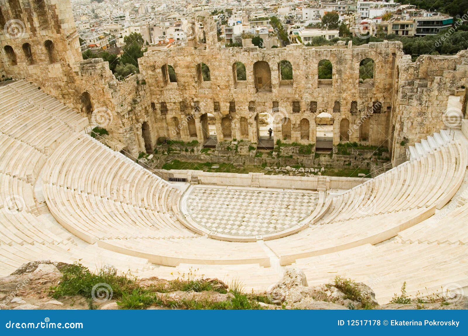View of Herodes Atticus Theatre Stock Photo - Image of ancient, famous ...