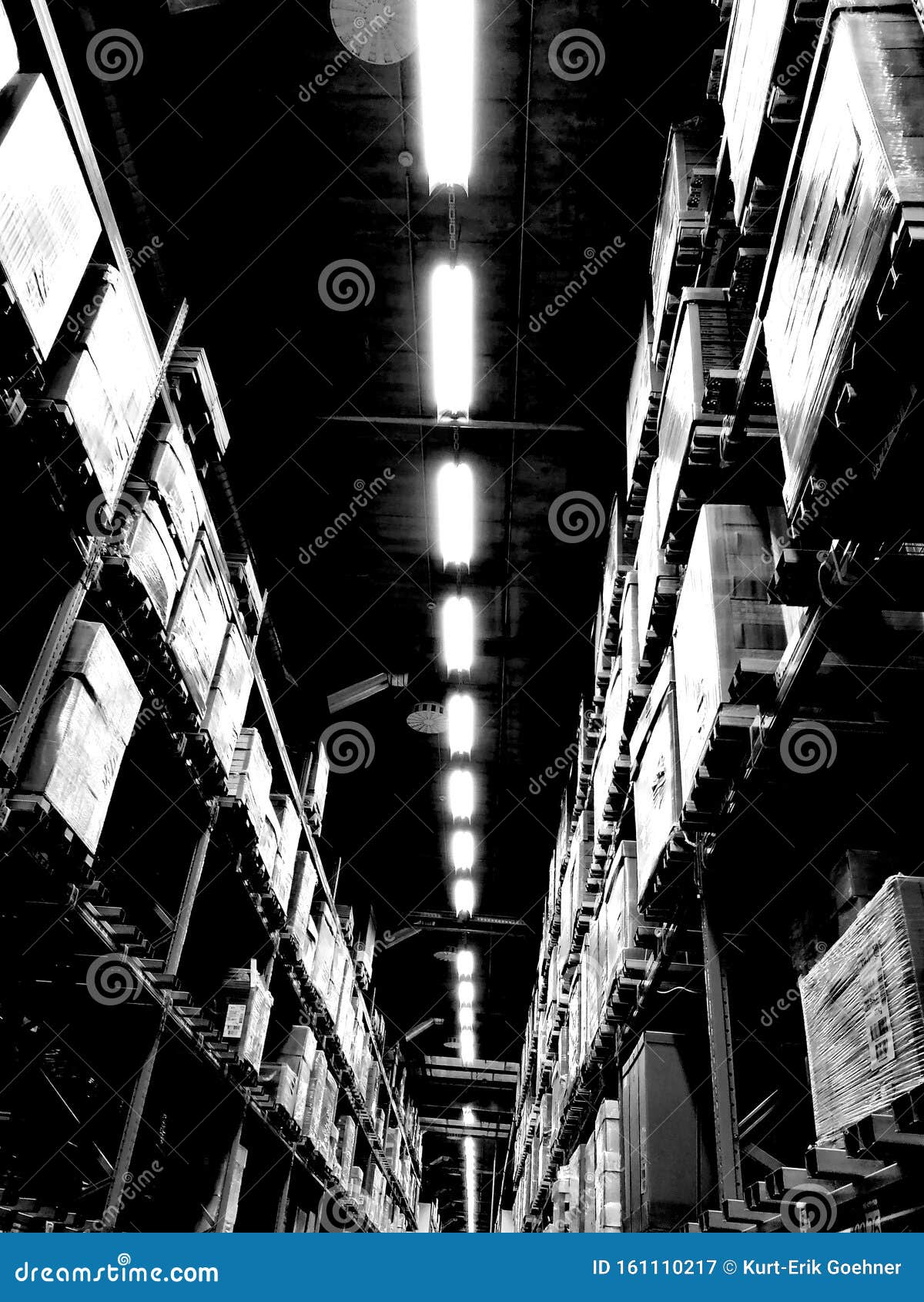 View of High-bay storage stock image. Image of white - 161110217
