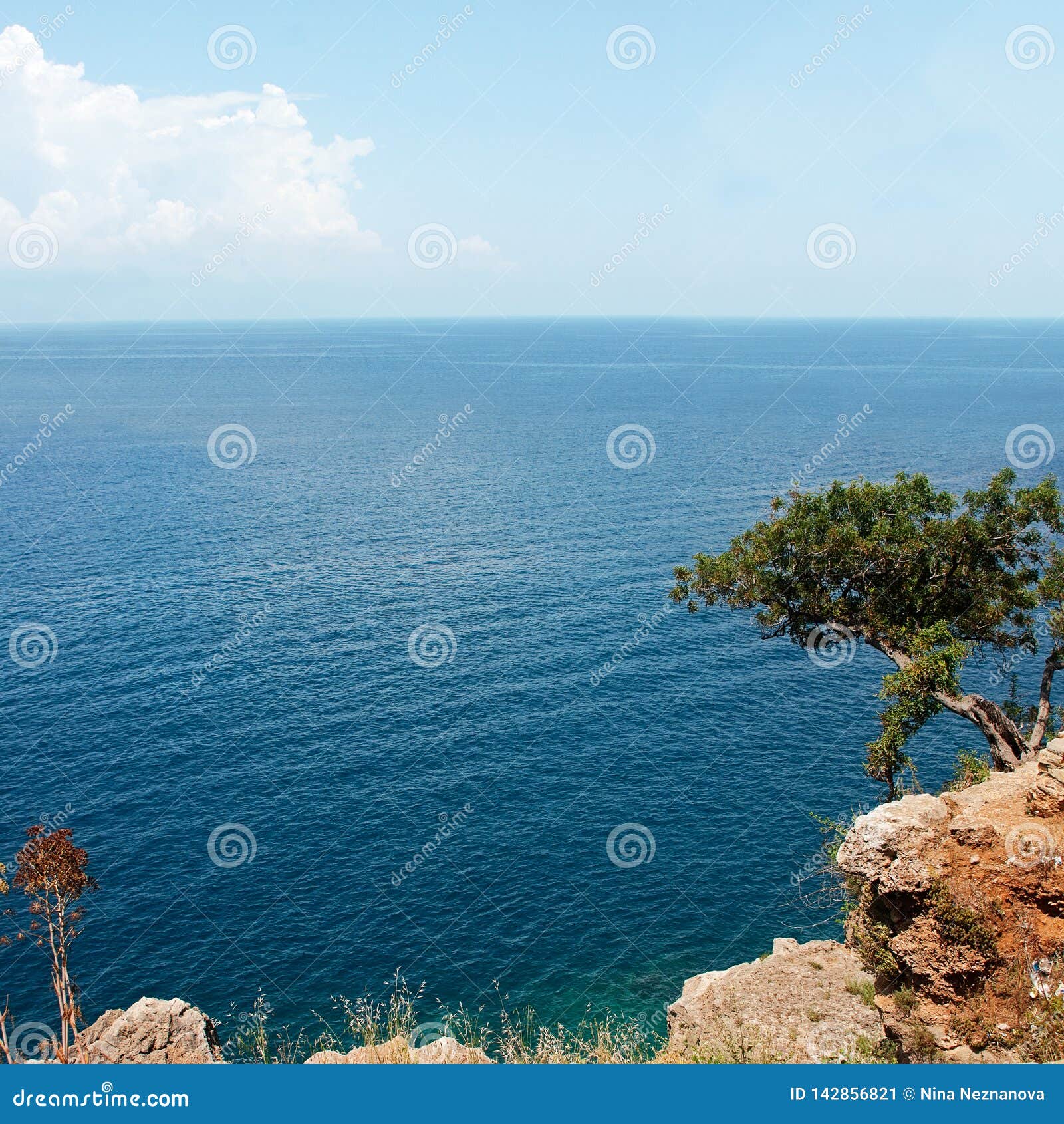 View from the High Coast of the Mediterranean Sea Stock Image - Image ...