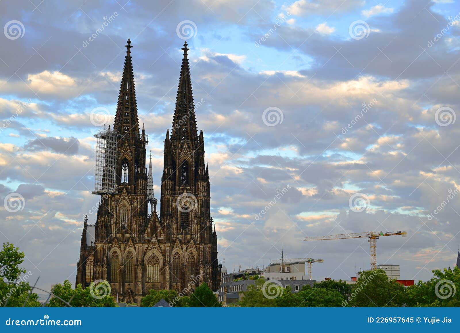 Day Koln Dom stock image. Image of tree, koln, church - 226957645