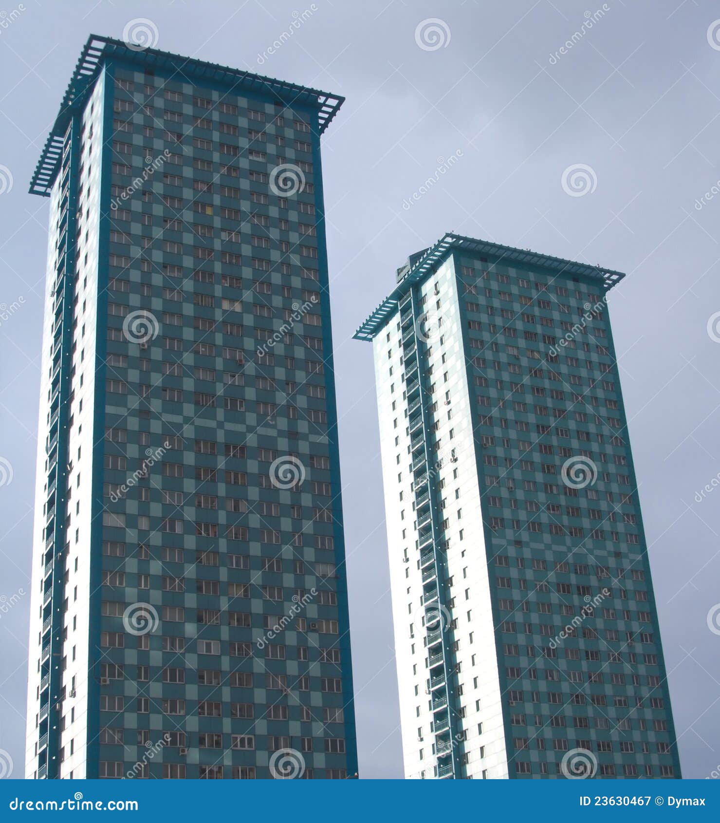 View of High Modern Apartment Building on Dark Sky Stock Image - Image ...
