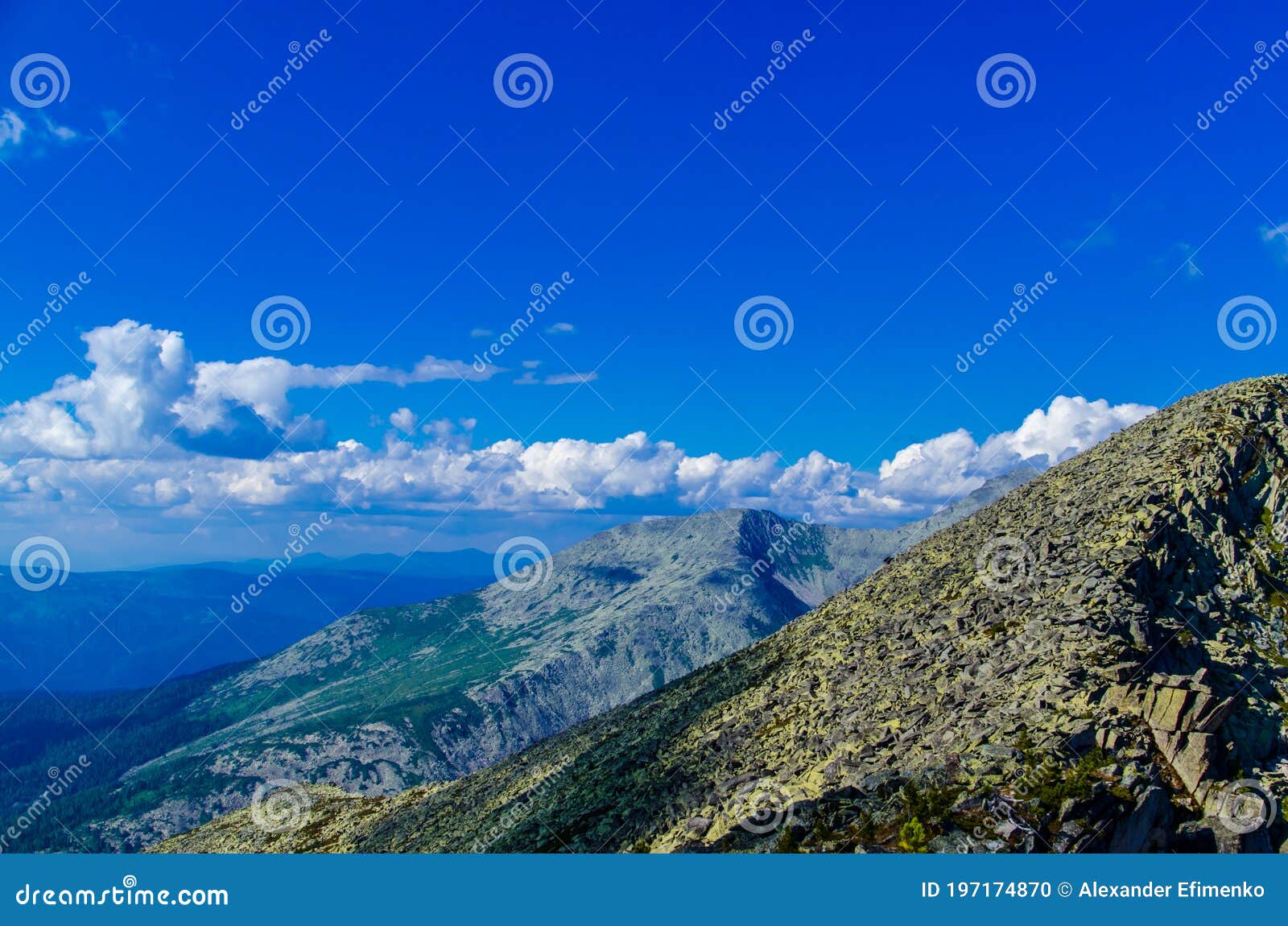 View from High Mountain. Clouds in the Sky Stock Photo - Image of range ...