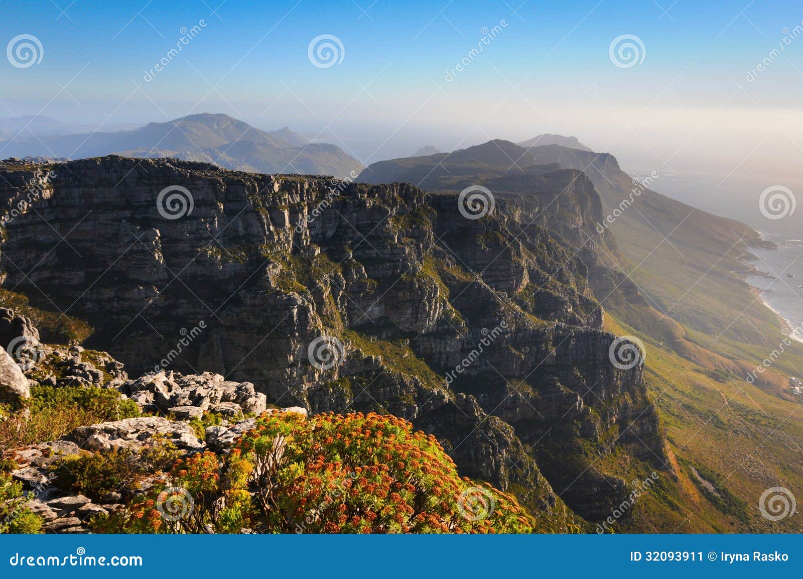 View from High Mountain on Ocean Coastline Stock Image - Image of cape ...