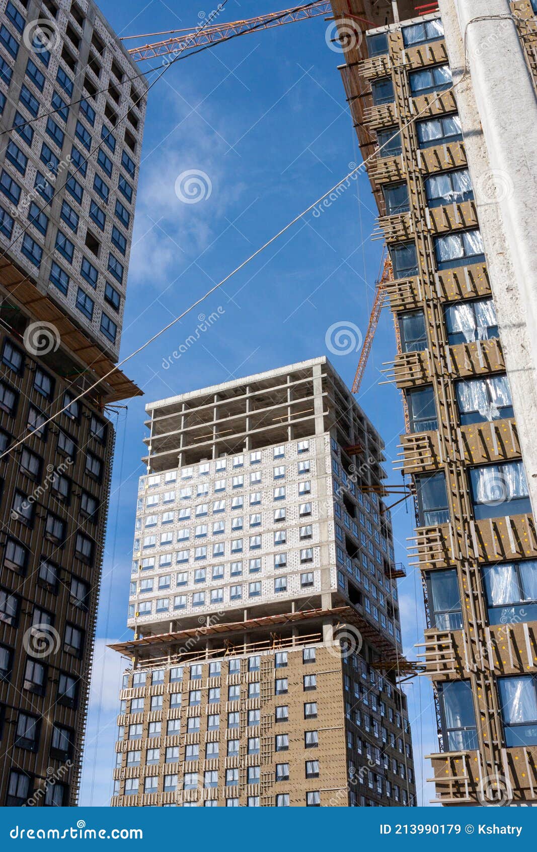 View of High-rise Apartment Building Construction Stock Image - Image ...