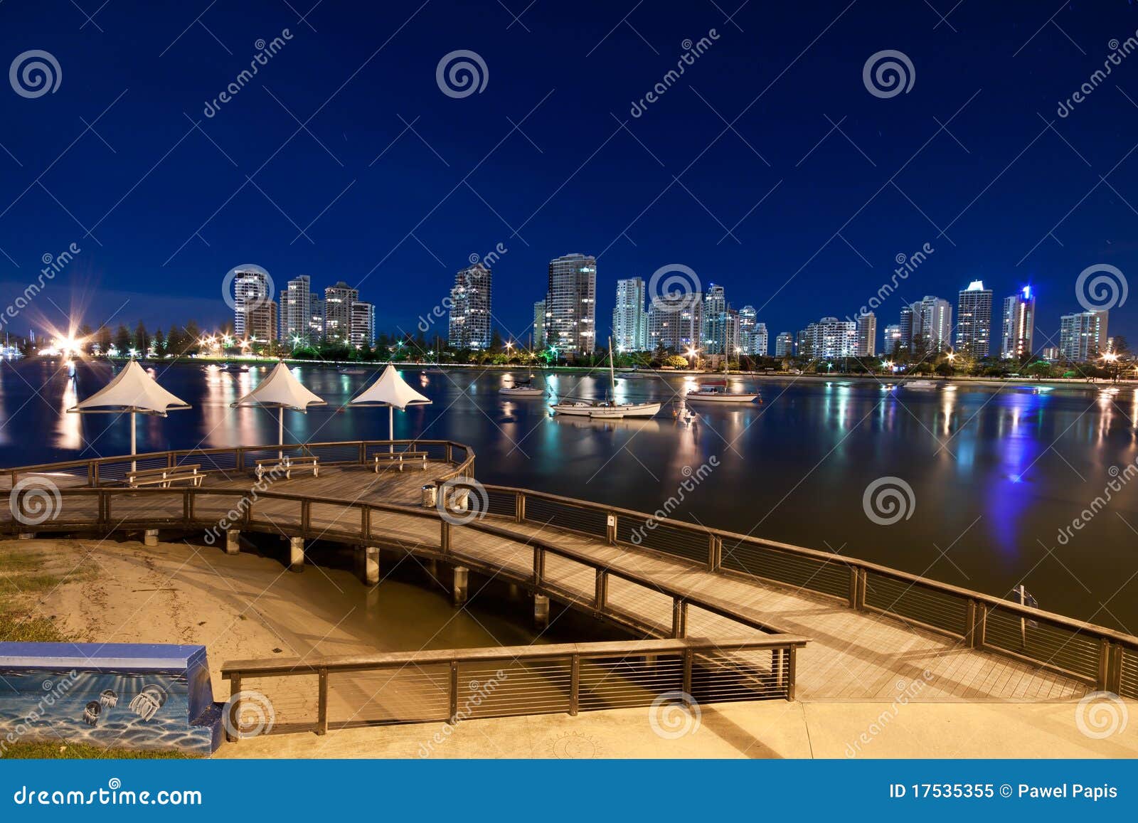 View on High Rise Buildings Over the Pier Stock Image - Image of scene ...