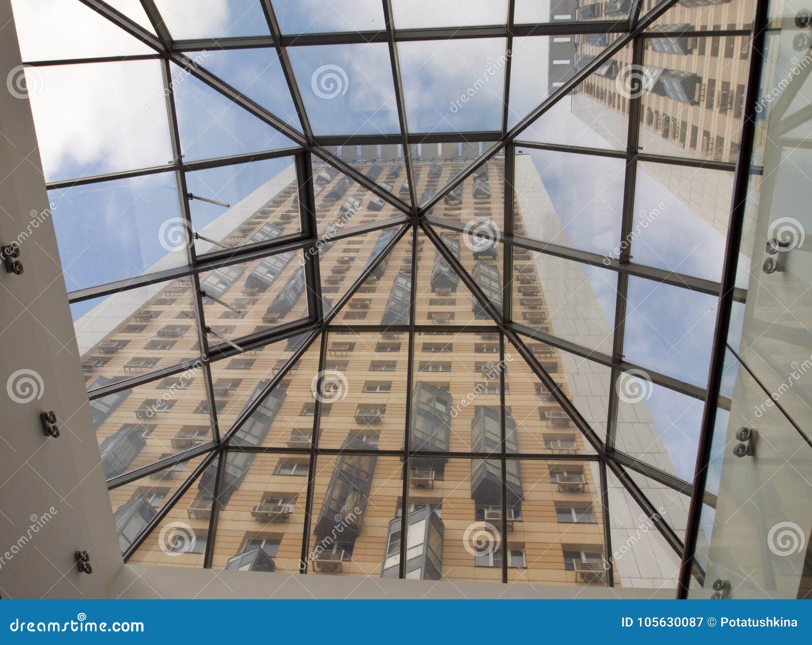 View of High-rise Buildings from Under the Glass Dome Stock Image ...