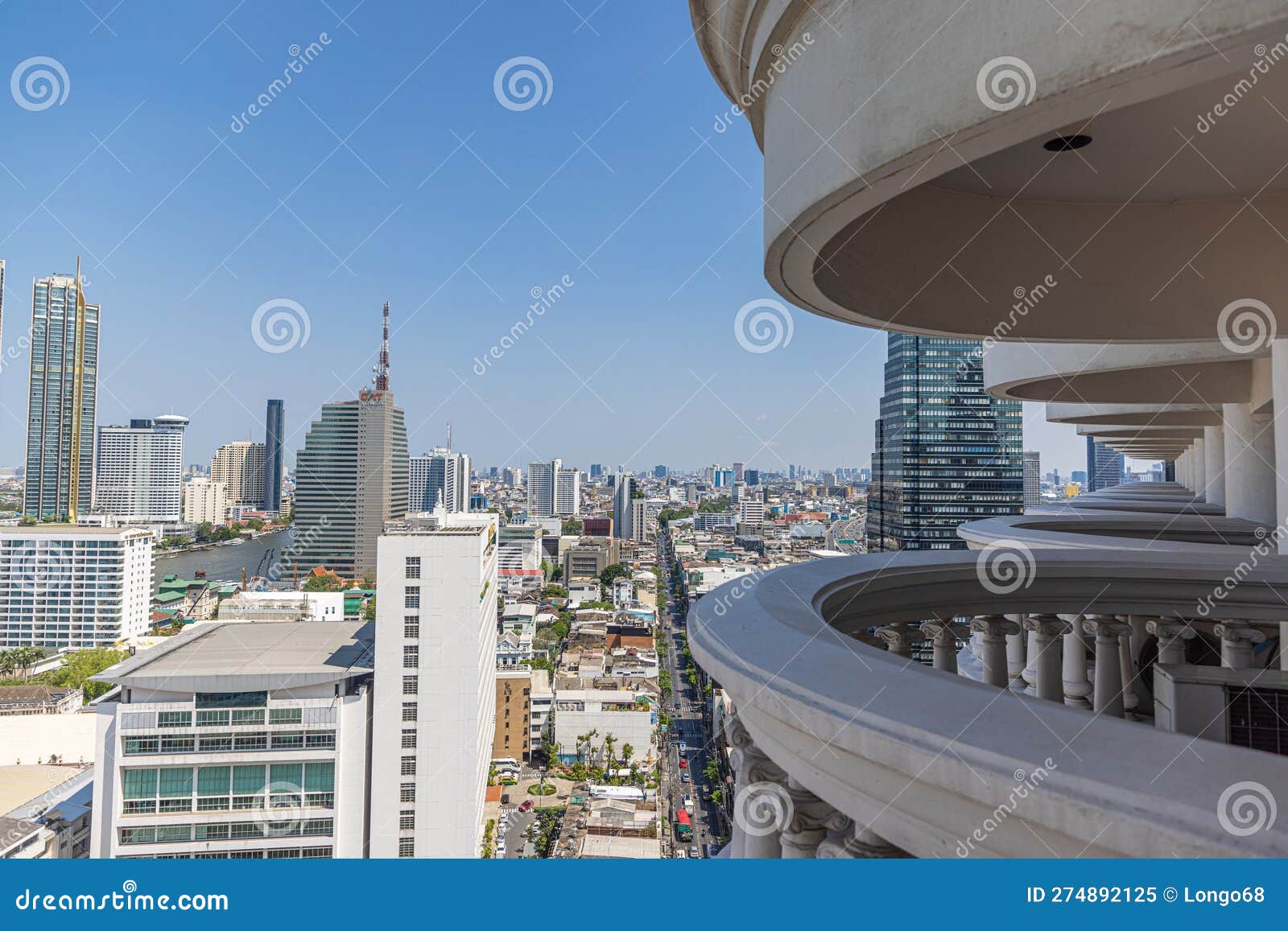 View of High-rise Facades through a Structure from Balconies during the ...