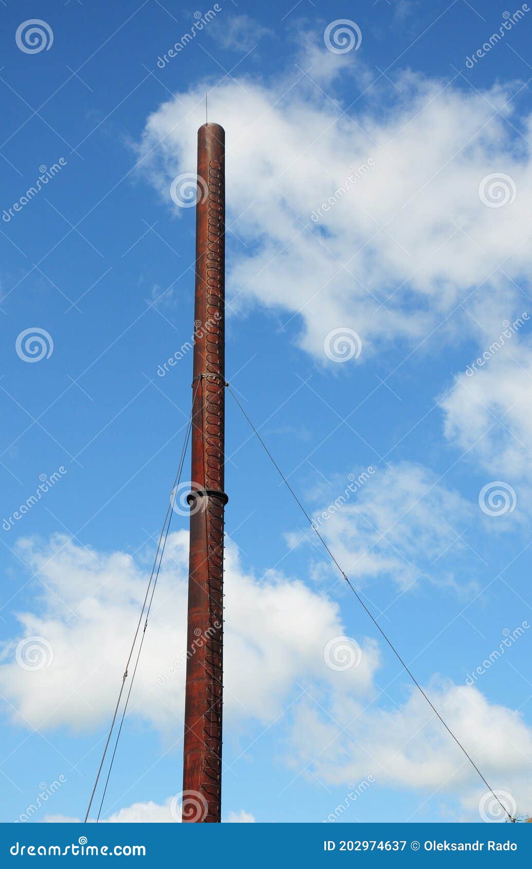 A View of a High Vertical Flue Gas Stack, Smoke Tower, Chimney Stack ...
