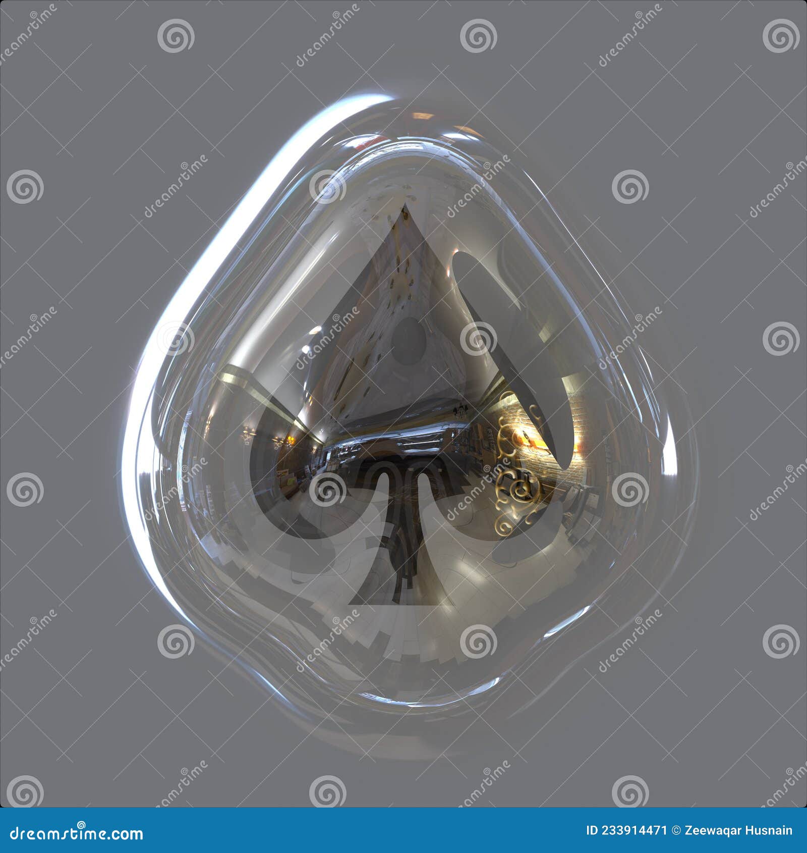 Reflective Illustration of a Playing Card. Stock Illustration ...