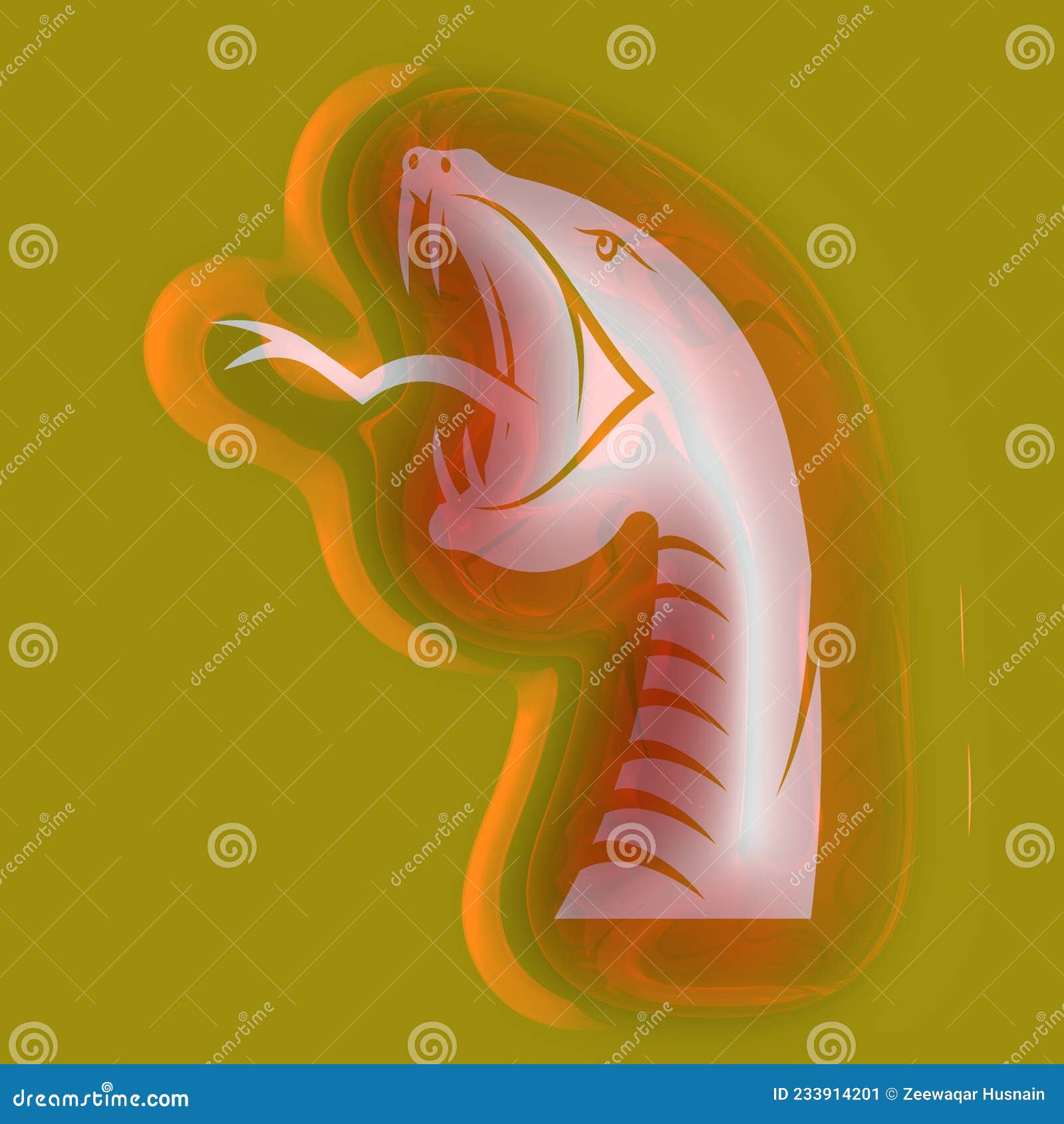 Reflective Illustration of a Snake. Stock Illustration - Illustration ...