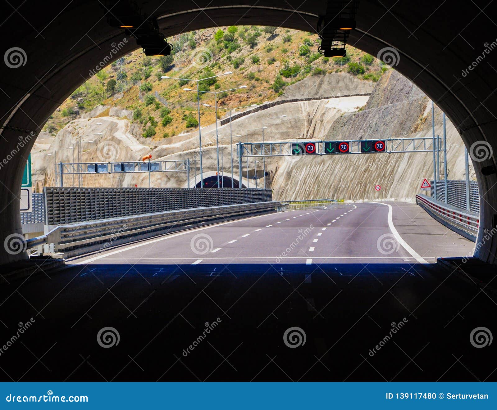 The View of Highway from Inside Road Tunnel Stock Photo - Image of path, modern: 139117480