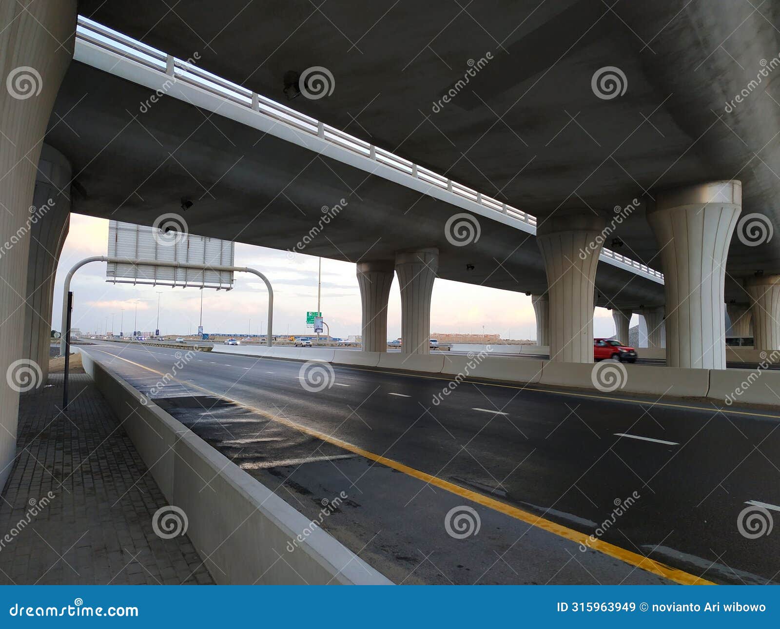 View of the Highway Under the Flyover Stock Image - Image of highwa ...