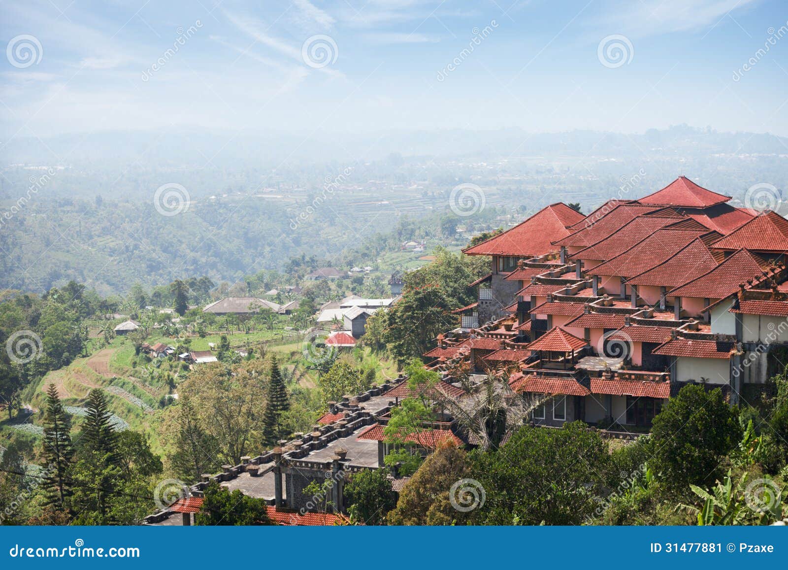View from the Hill. Indonesia, Bali Stock Image - Image of roof ...