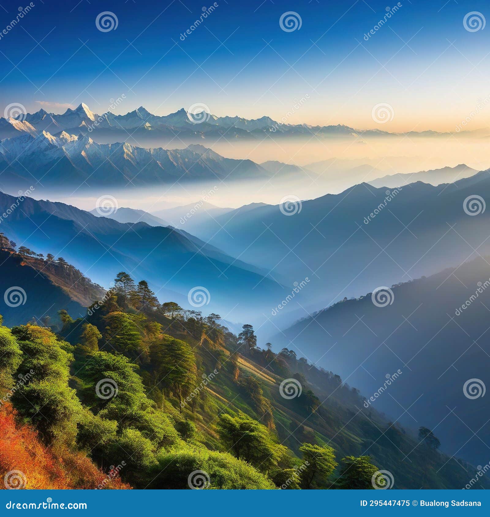 View of the Himalayan Mountain Range from the Khalia Top Trek Trail ...