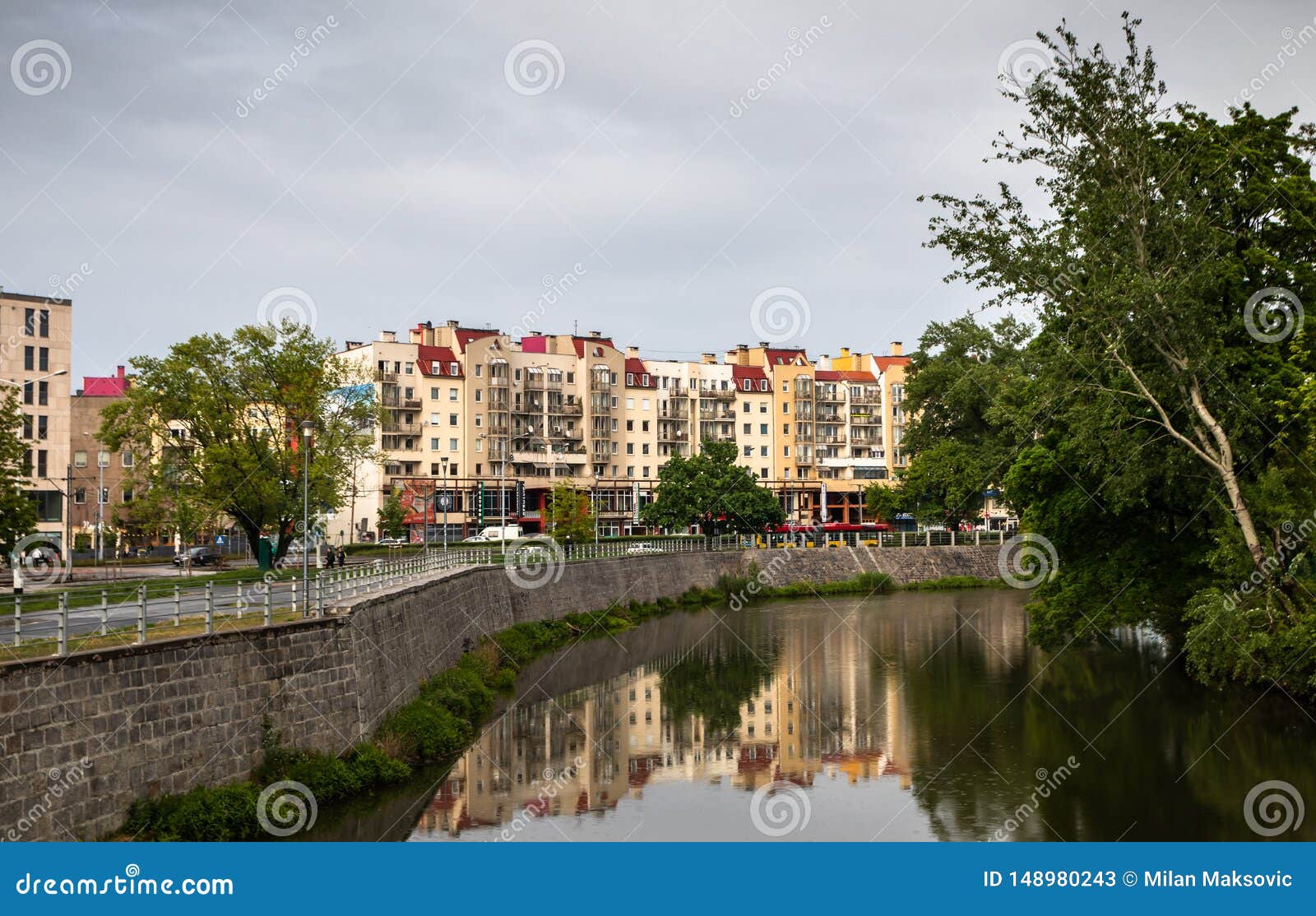 View of Historic Buildings in Wroclaw from Oder River Editorial Stock ...
