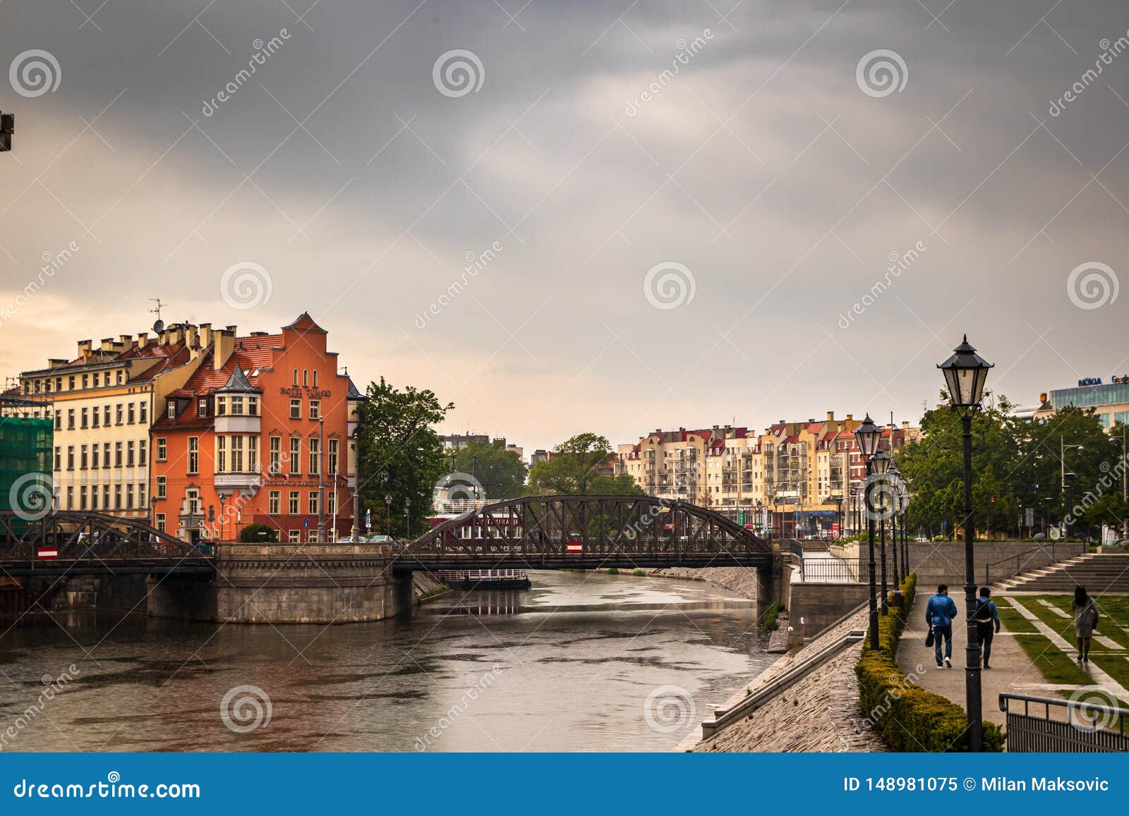 View of Historic Buildings in Wroclaw from Oder River Editorial Image ...