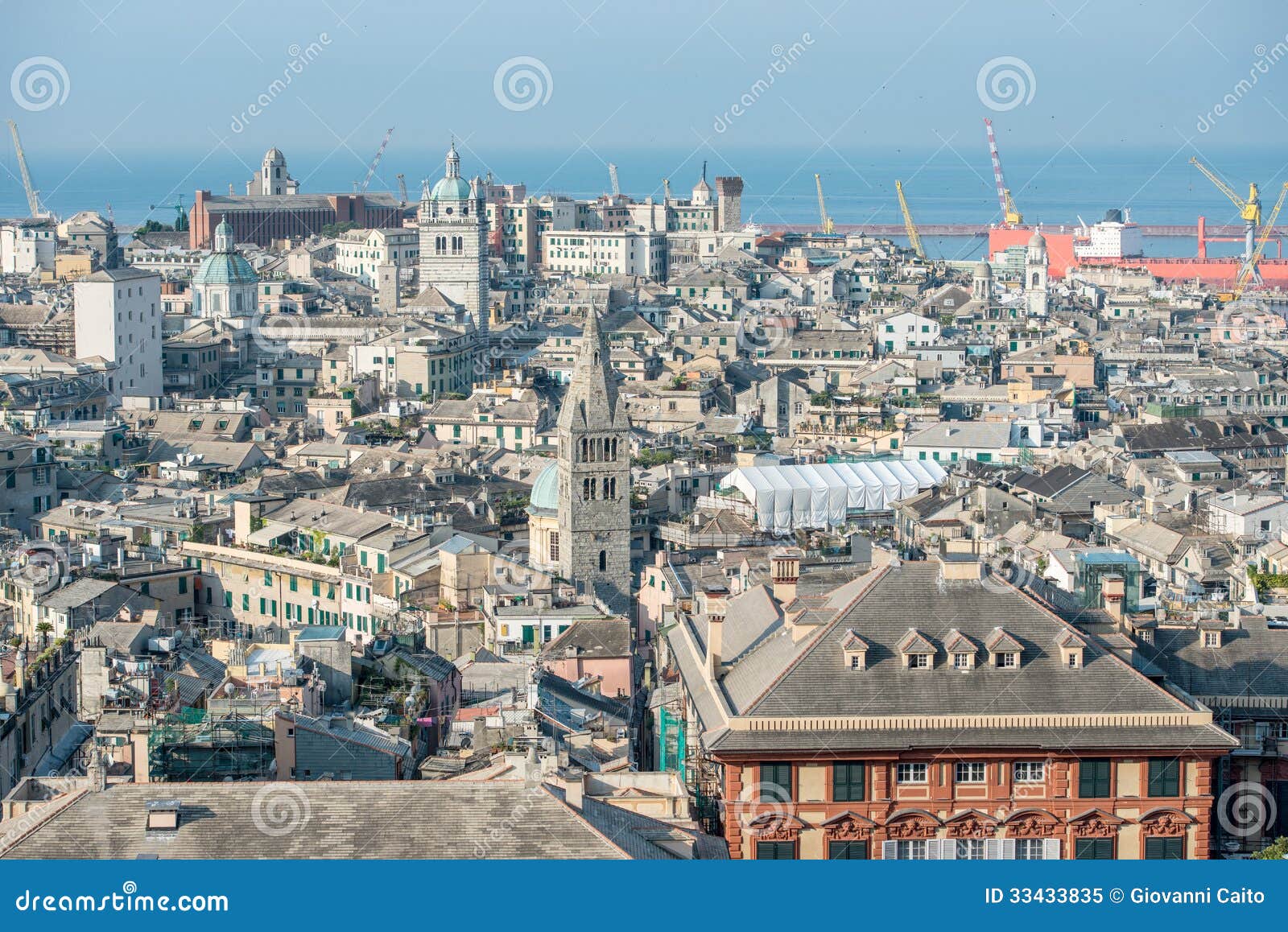 View of the Historic Center of Genoa Stock Image - Image of city ...