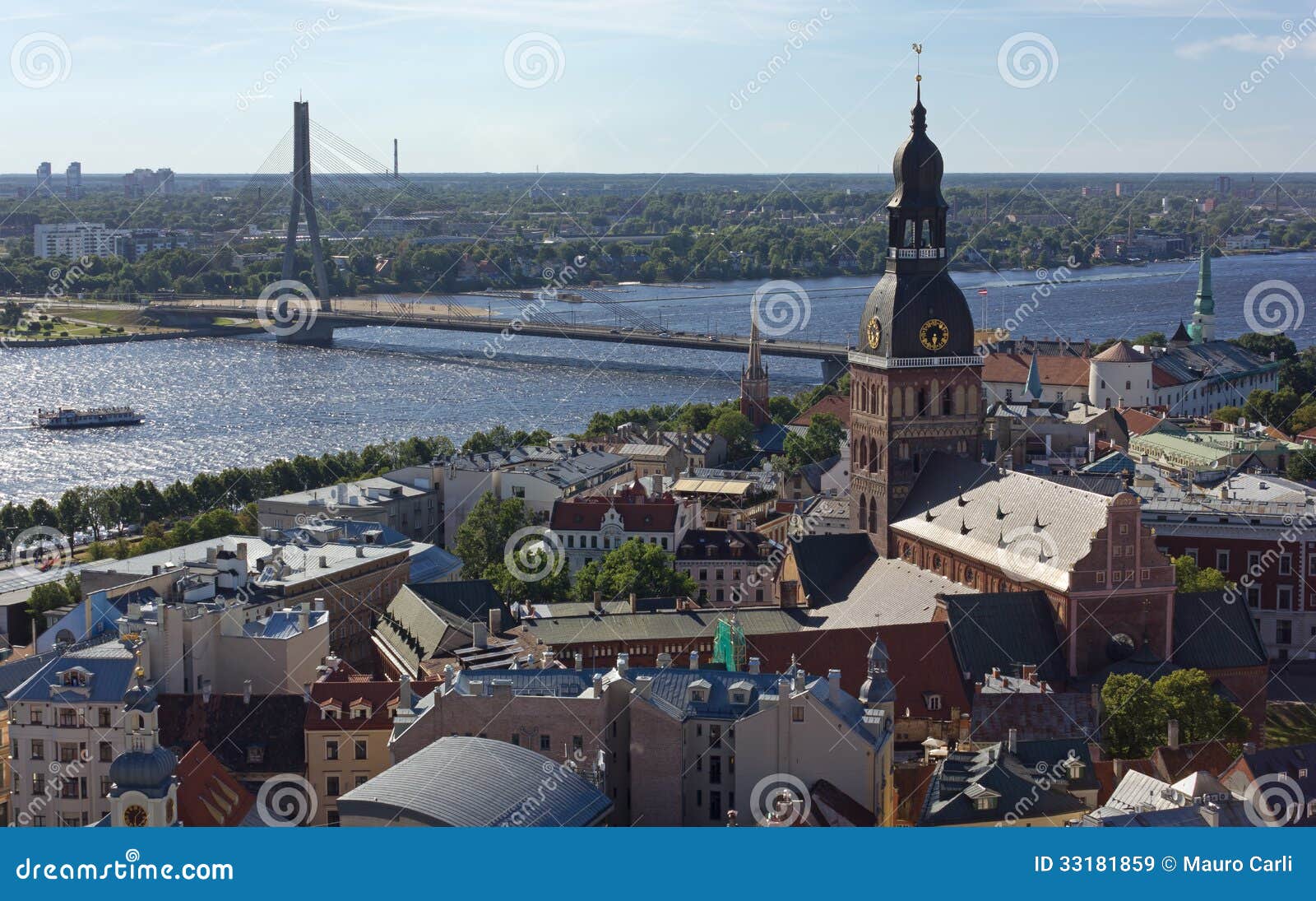 View of Historic Center of Riga Stock Image - Image of view, cathedral ...