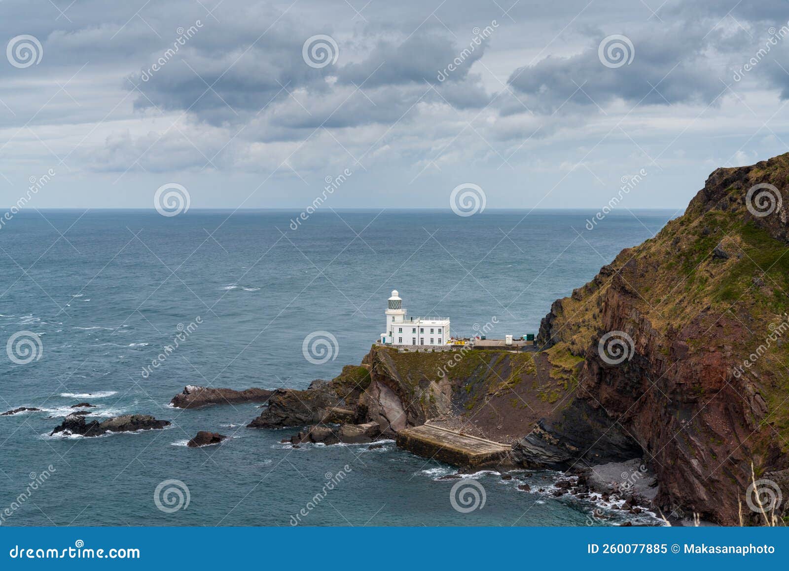 View of the Historic Hartland Point Lighthouse and Headland on Bristol ...