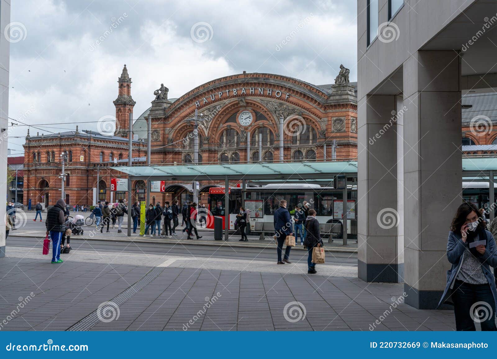 View of the Historic Main Train Station Building and Square in Downtown ...