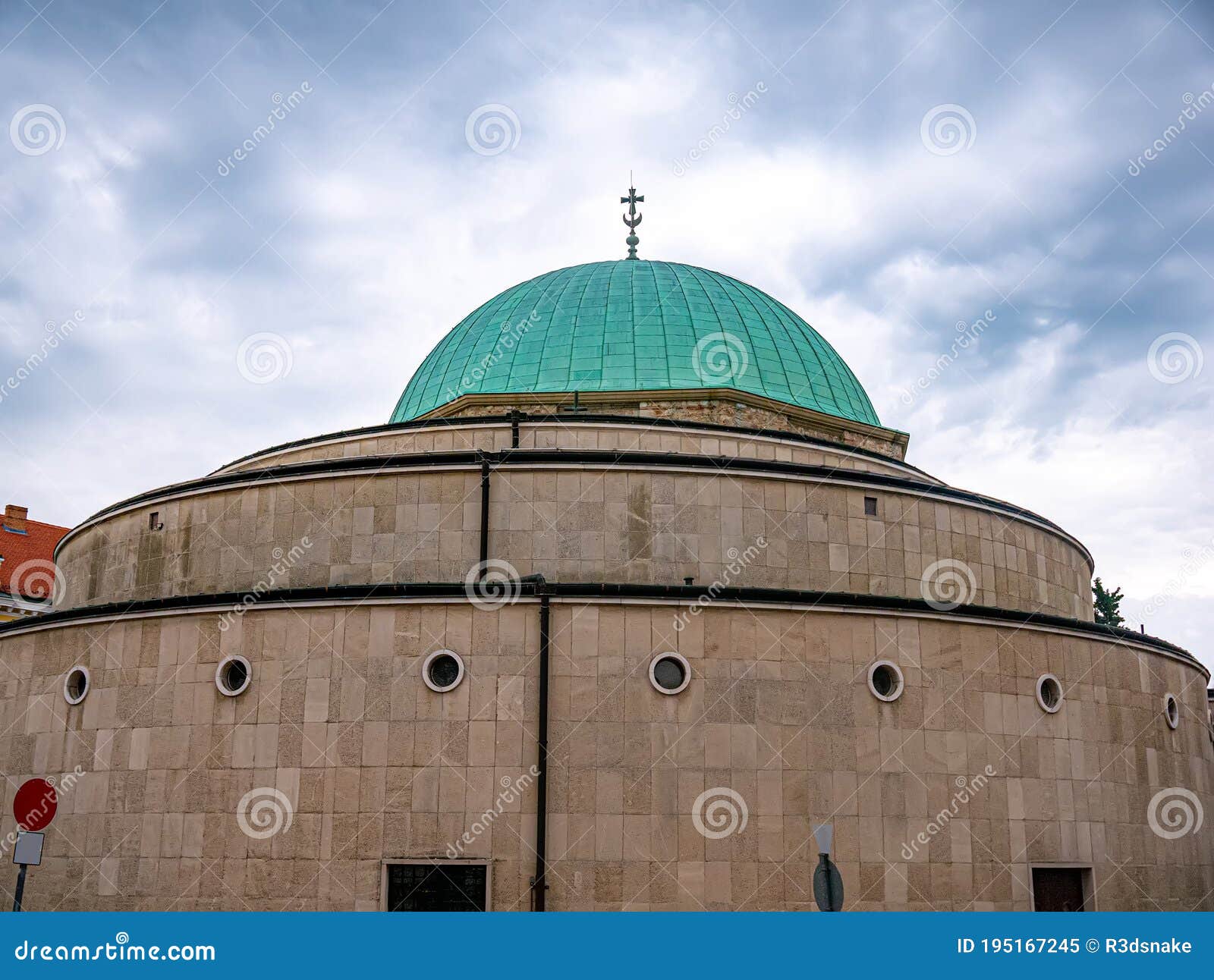 View on a mosque in Pecs stock image. Image of church - 195167245