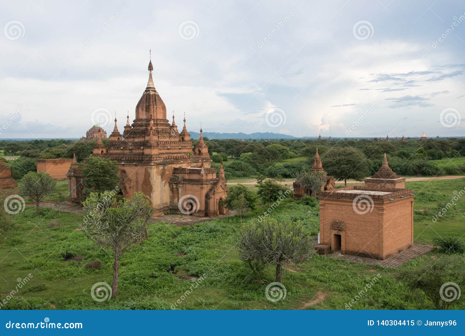 View of Pagoda on Bagan Field in Myanmar by Sunset Stock Image - Image ...